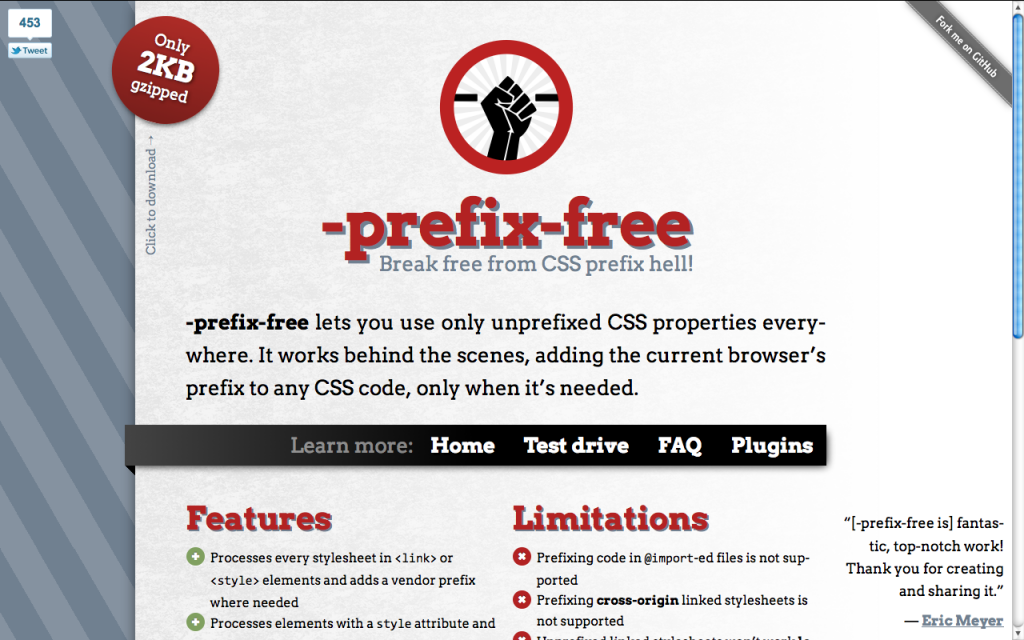 PrefixFree: Break free from CSS prefix hell! – Lea Verou